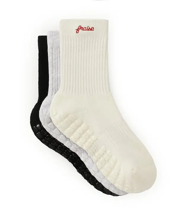 FRAISE Script Set Grip Socks, Pack Of 3 - Multi