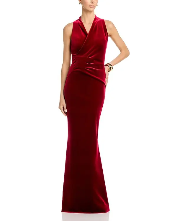 Chiara Boni La Petite Robe Medey Gathered Velvet Gown