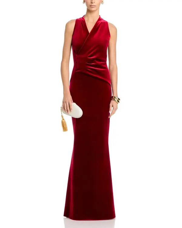 Chiara Boni La Petite Robe Medey Gathered Velvet Gown