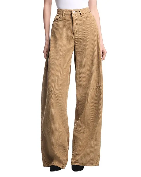 Emporio Armani Cotton Corduroy Wide Leg Pants