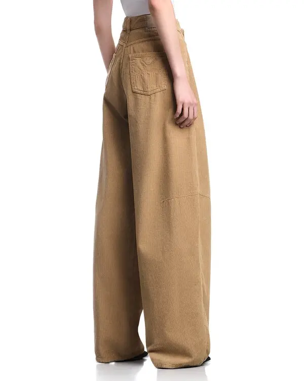 Emporio Armani Cotton Corduroy Wide Leg Pants