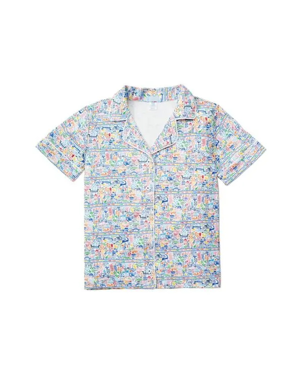 JOY STREET Cape Cod Button Front Short Pajama Set - Cape Cod - Monomoy Multi