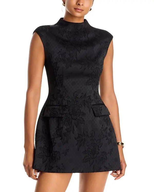 Veronica Beard Haworth Mock Neck Mini Dress