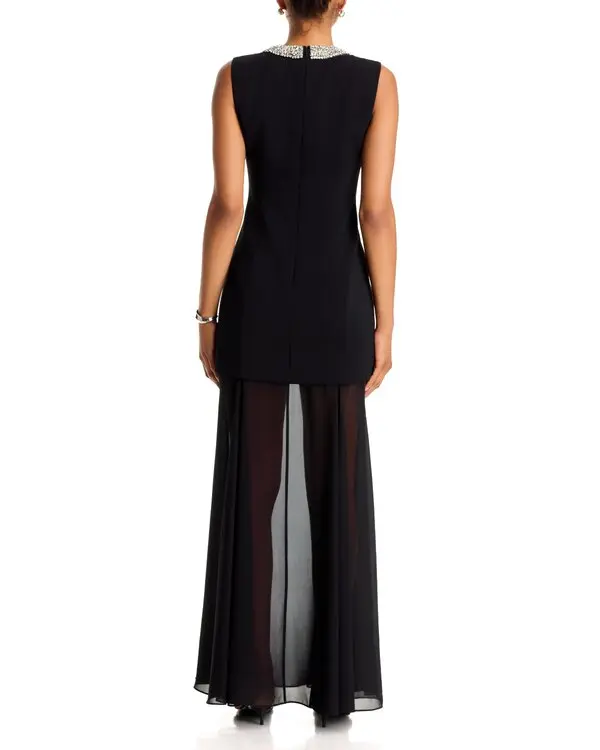 Veronica Beard Luminara Embellished Neck Gown