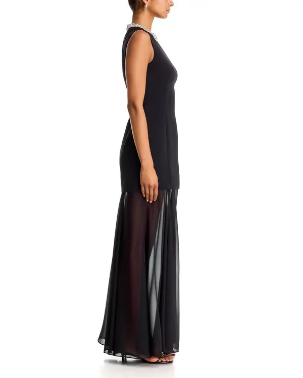 Veronica Beard Luminara Embellished Neck Gown