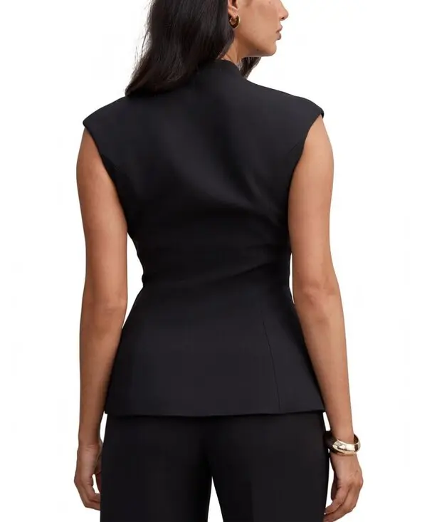 EVER NEW Rosalie Waistcoat Short Utility V-neck Gold-tone Button Front Jacket