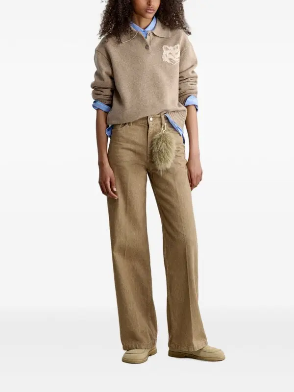 Maison Kitsuné Fox Head Wool Polo Jumper