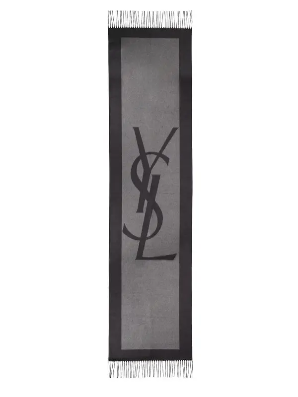 Saint Laurent Sciarpa Cassandre In Jacquard Di Seta