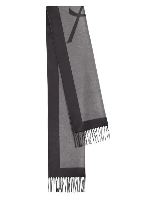 Saint Laurent Sciarpa Cassandre In Jacquard Di Seta