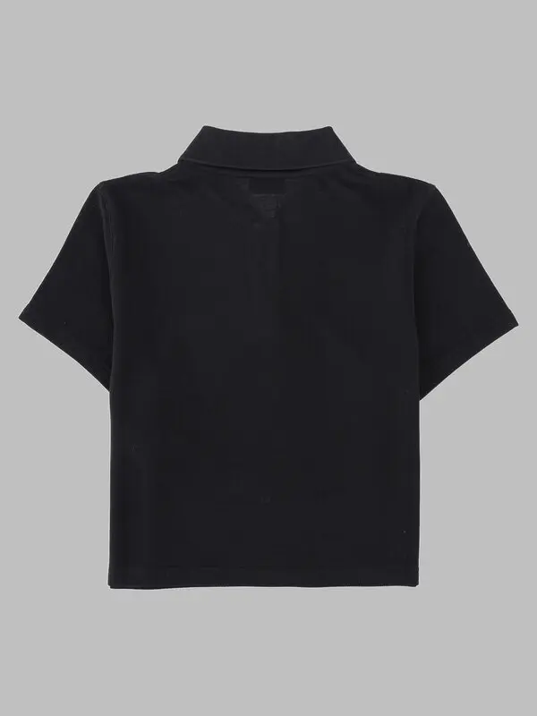 Saint Laurent Polo Corta Cassandre In Piqué Di Cotone