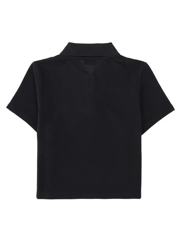 Saint Laurent Polo Corta Cassandre In Piqué Di Cotone