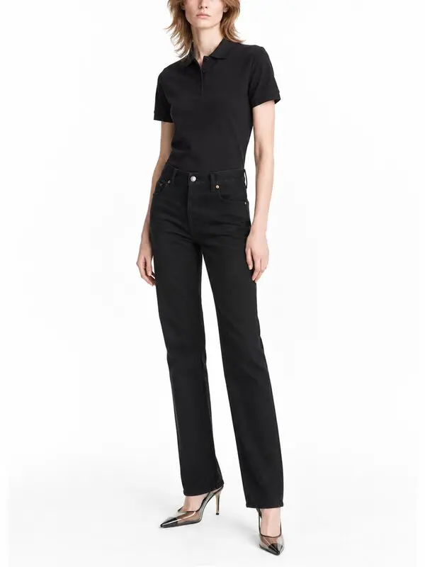 Saint Laurent Polo Corta Cassandre In Piqué Di Cotone