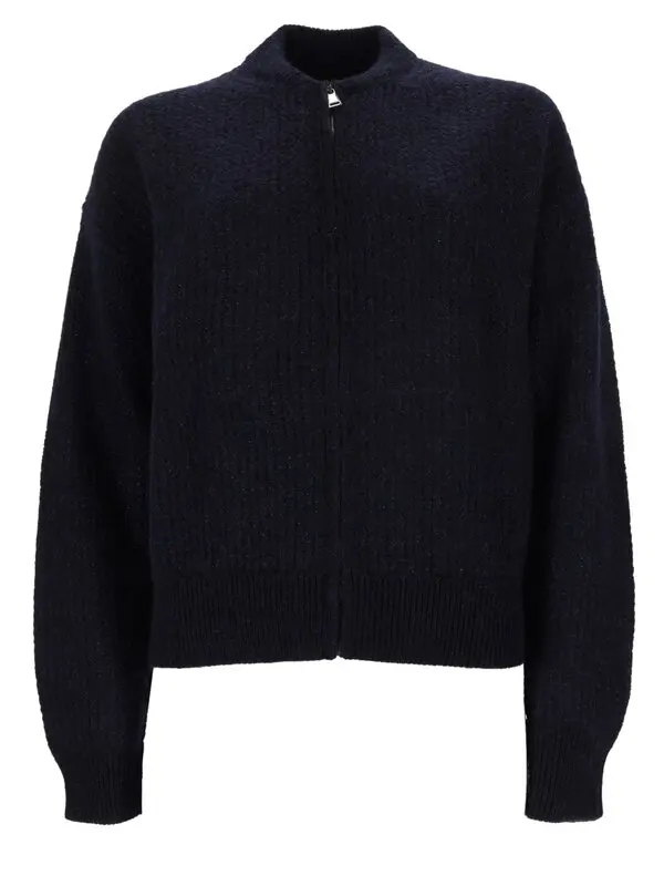 Fabiana Filippi Maglia In Misto Lana E Cotone Con Zip