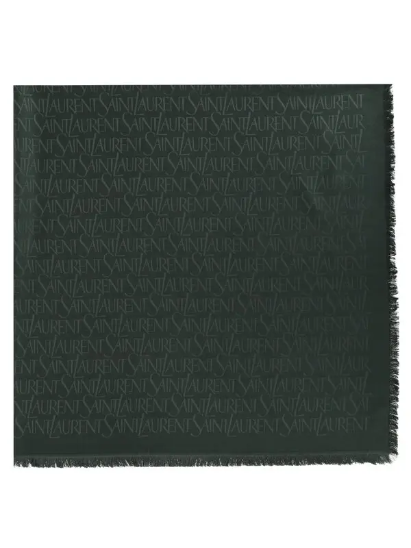 Saint Laurent Sciarpa Jacquard In Seta E Lana