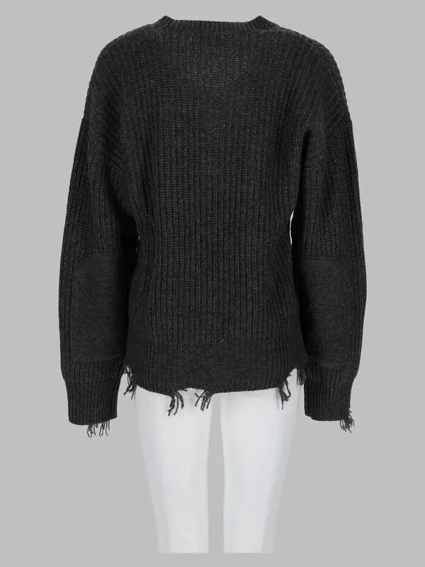 AMISH SUPPLIES Pullover Distressed Con Scollo A V