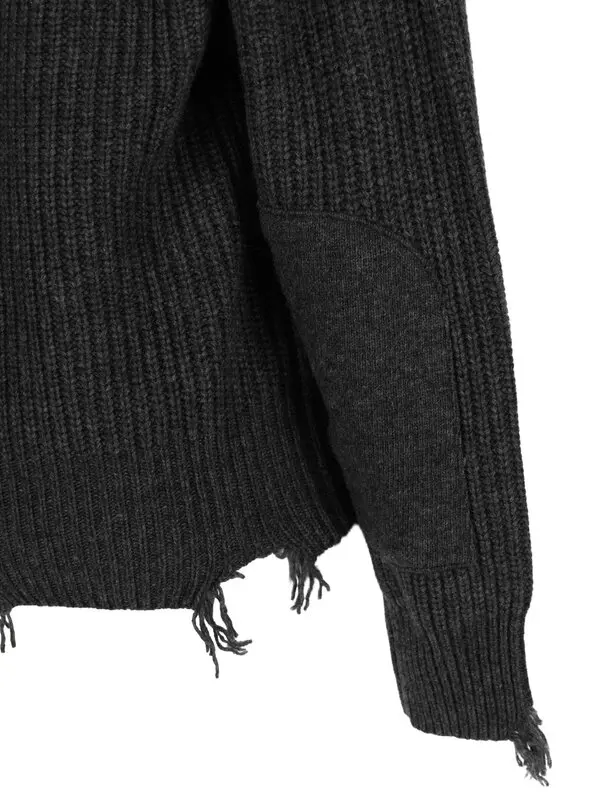 AMISH SUPPLIES Pullover Distressed Con Scollo A V