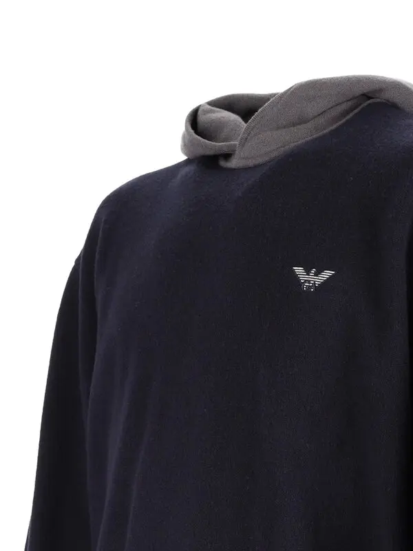 Emporio Armani Maglia In Lana Con Cappuccio