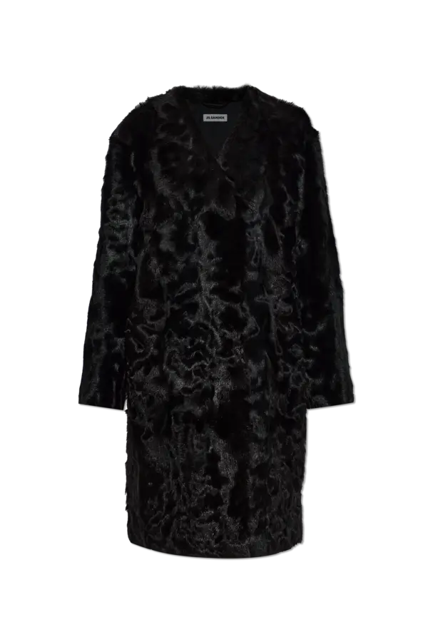 JIL SANDER Calfskin Fur Coat By - Black