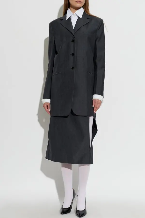 JIL SANDER Gray Wool Blazer