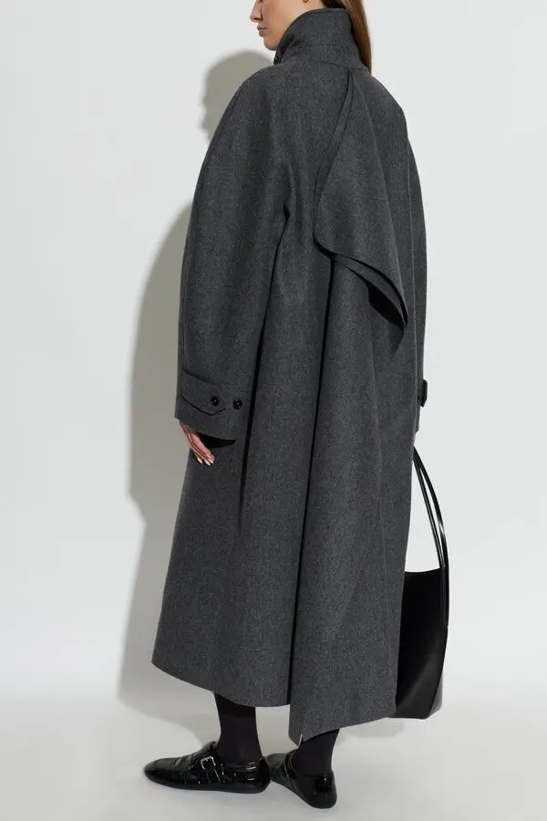 JIL SANDER Wool Coat With Stand-up Collar