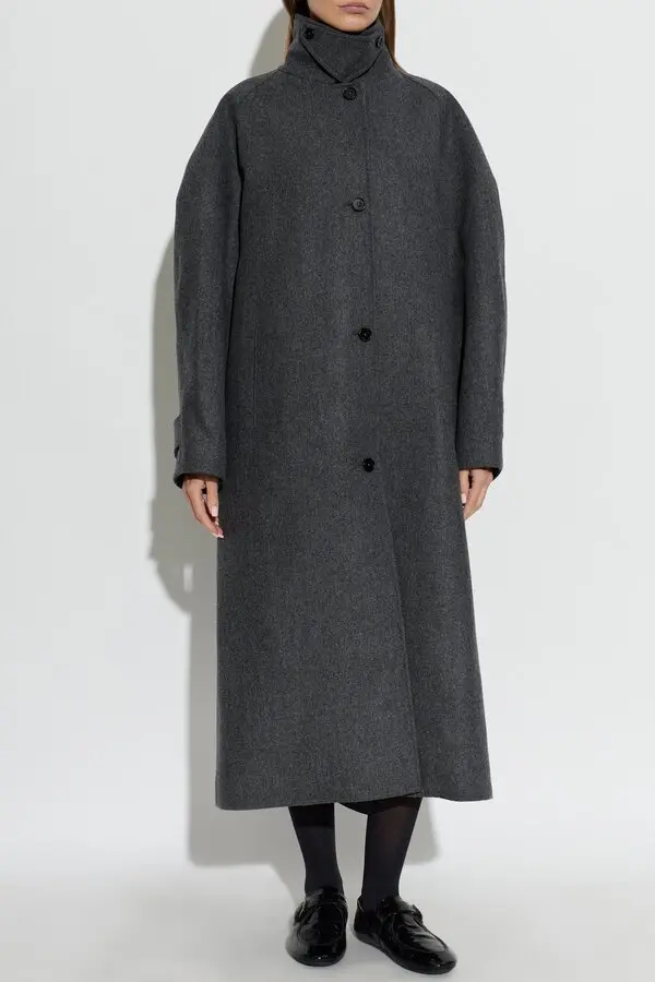 JIL SANDER Wool Coat With Stand-up Collar