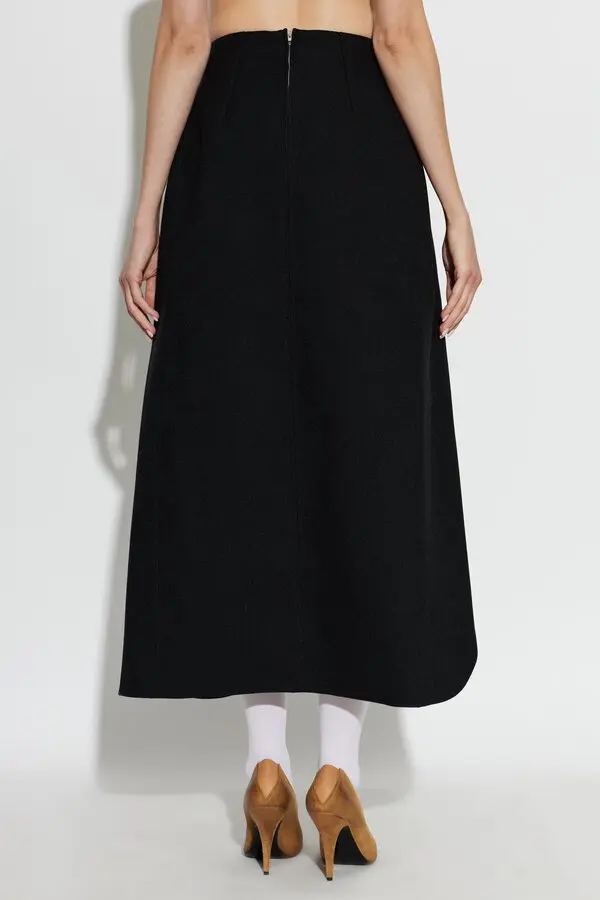 JIL SANDER Wool Midi Skirt With Side Slit