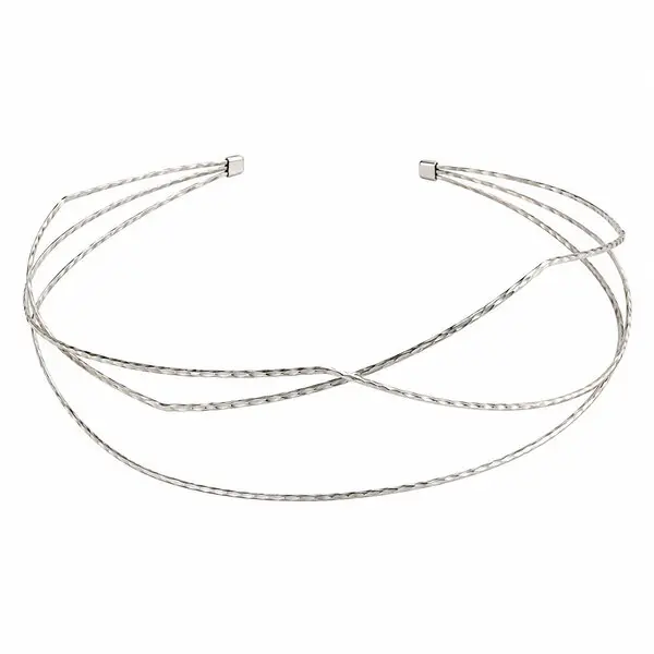 RARE MATTERS JEWELRY Sculptural Triple Hammered Wire Headband - Silver