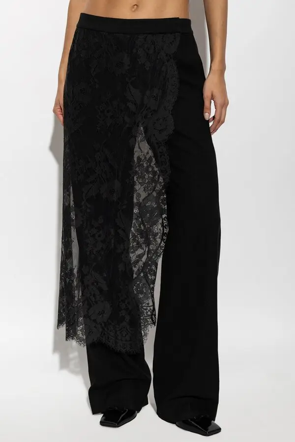 Zimmermann Wool Trousers With Lace Pleat