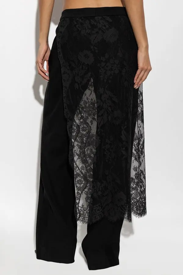 Zimmermann Wool Trousers With Lace Pleat