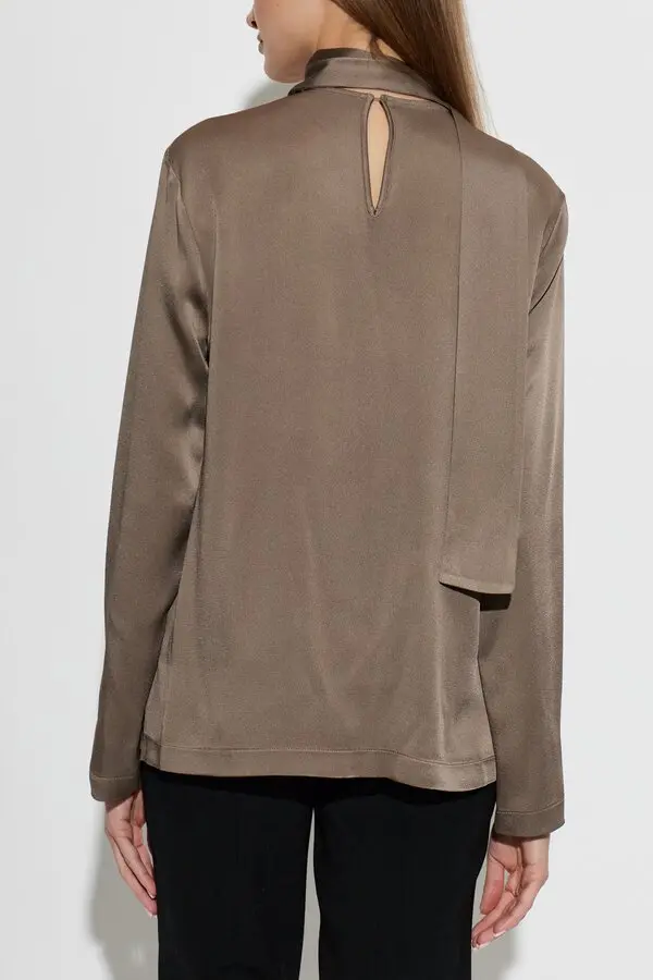 Fabiana Filippi Satin Top With Decorative Pin