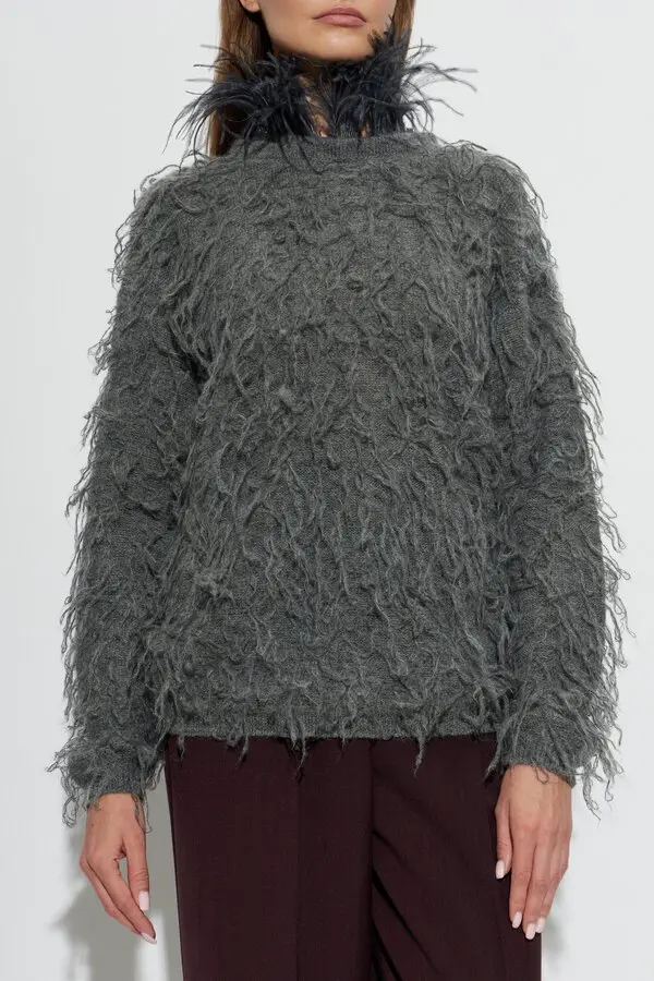 Fabiana Filippi Ostrich Feather Sweater