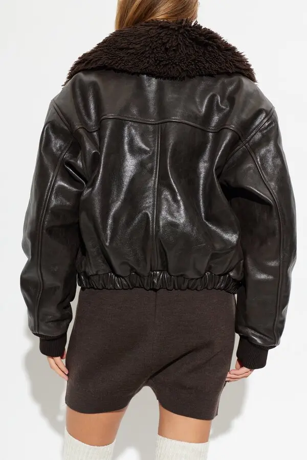 LEMAIRE Leather Jacket With Detachable Collar