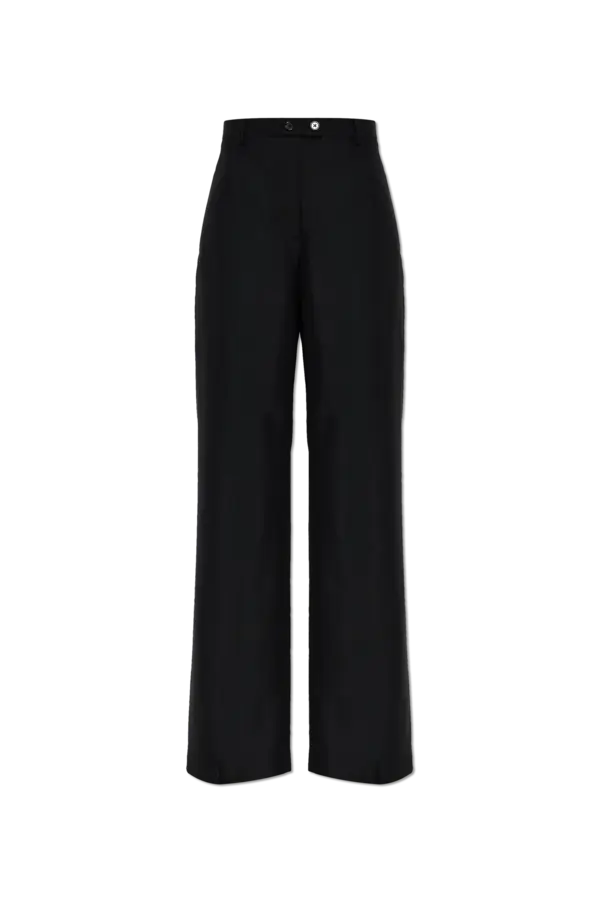 JIL SANDER Wool Pleated Trousers - Black