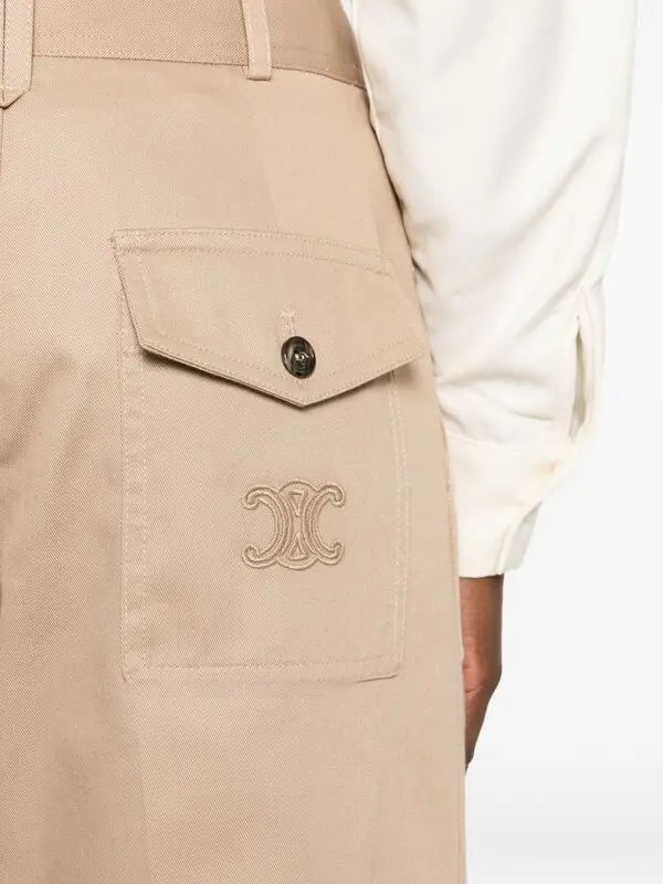 Celine Wide-leg Cotton Trousers