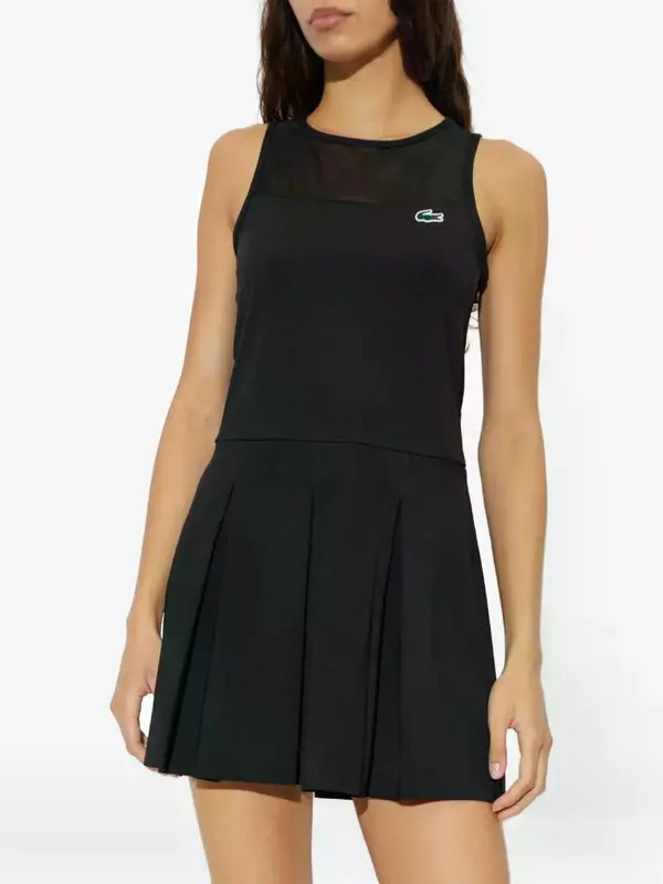 Lacoste Pleated Mesh-panel Mini Dress