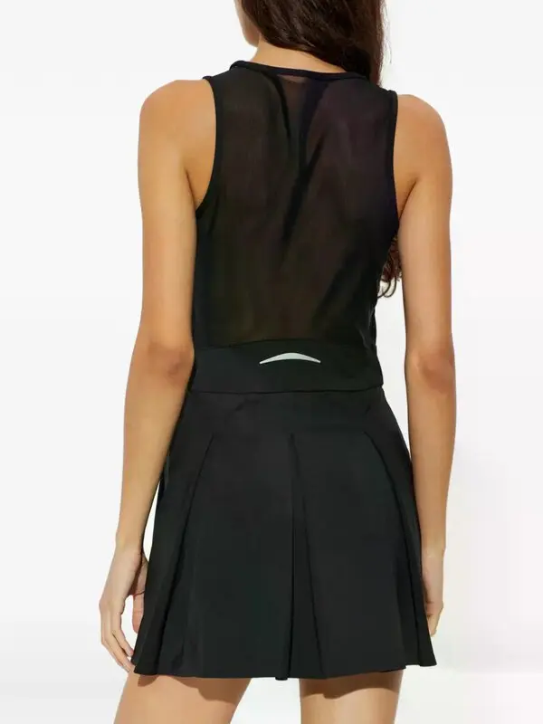 Lacoste Pleated Mesh-panel Mini Dress