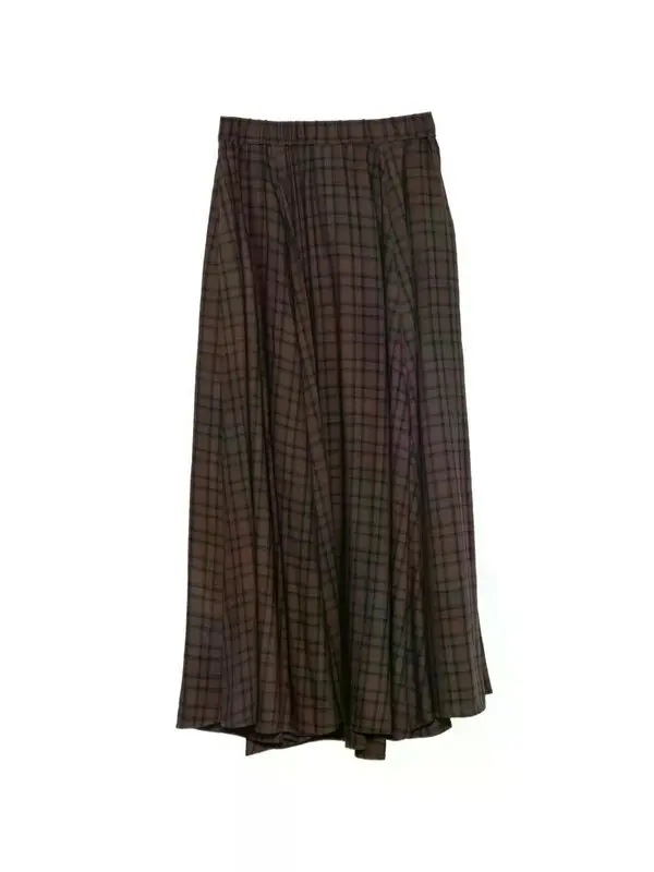 Aspesi Checked Flared Midi Skirt