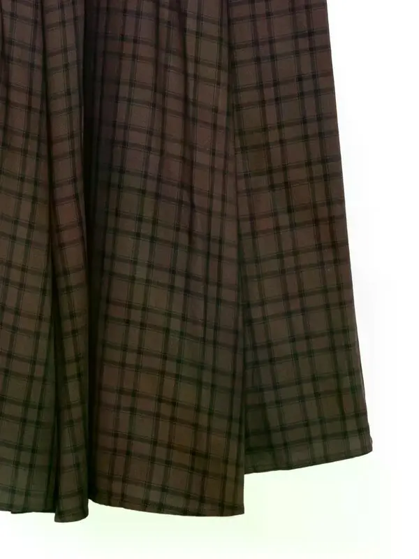 Aspesi Checked Flared Midi Skirt