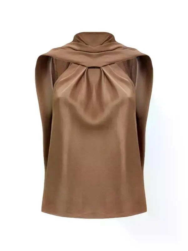 Simkhai Scarlett Satin Cape Top
