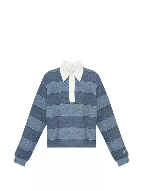 Rag & Bone Miramar Cropped Rugby Polo Shirt