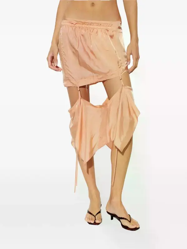 KNWLS Beth Layered-panel Asymmetric Skirt - Orange