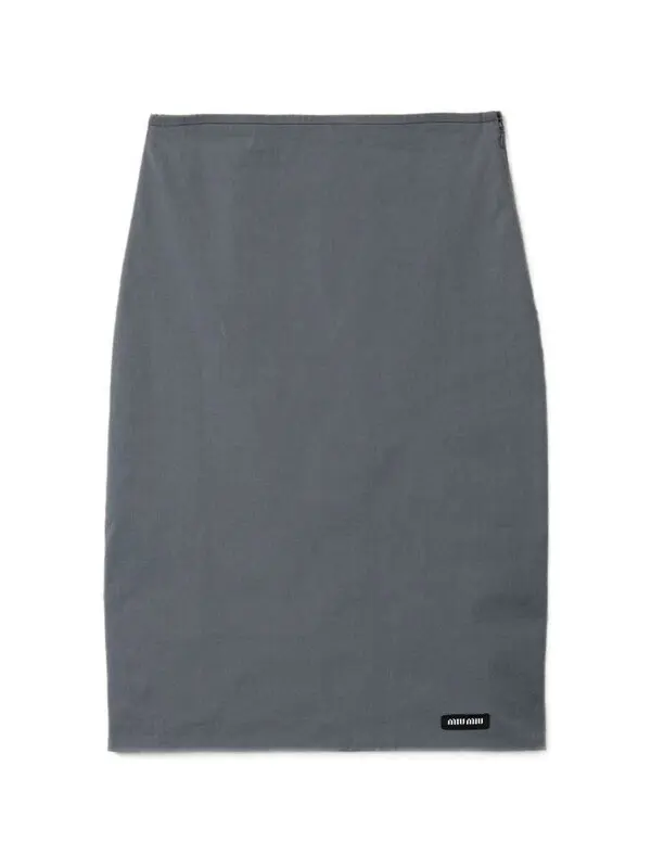 Miu Miu Stretch Cotton Midi Skirt - Multicolor