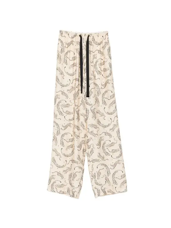 FORTE_FORTE Printed Drawstring Trousers - Multicolor