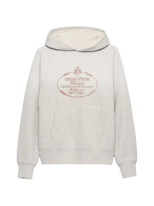 Prada Logo Cotton Hoodie - Multicolor