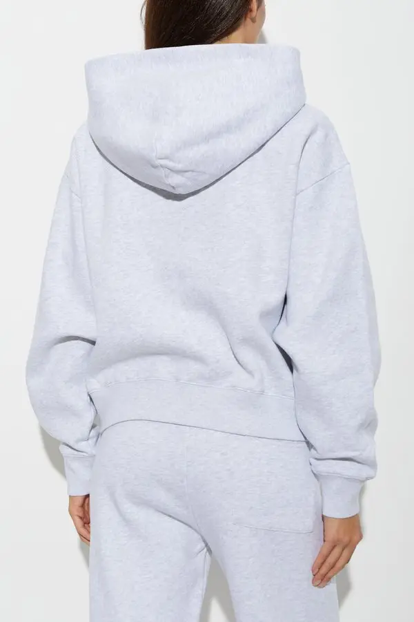 Sporty & Rich The Essentials Light Gray Zip-up Hoodie By