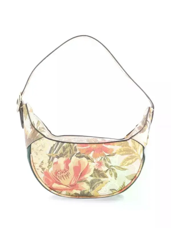 Gucci Ophidia Half Moon Bag Water Flora Gg Coated Canvas Mini Hobo Bag