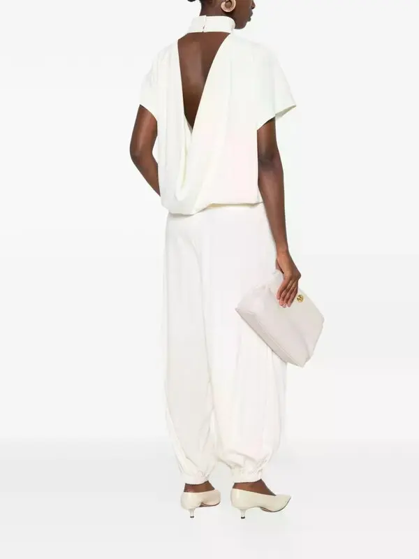 ELEH Open-back Draped Blouse