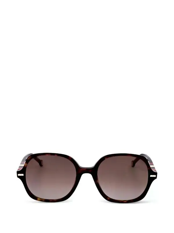 Carolina Herrera Tortoiseshell-effect Geometric-frame Sunglasses