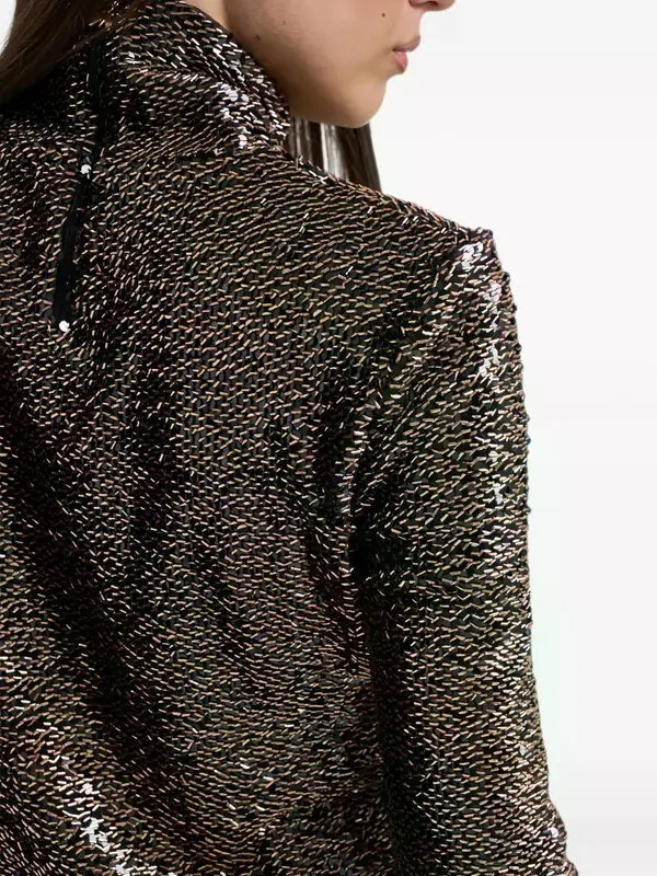 Patrizia Pepe Sequin-embellished High-neck Sweater