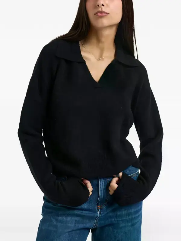Patrizia Pepe Spread-collar V-neck Sweater